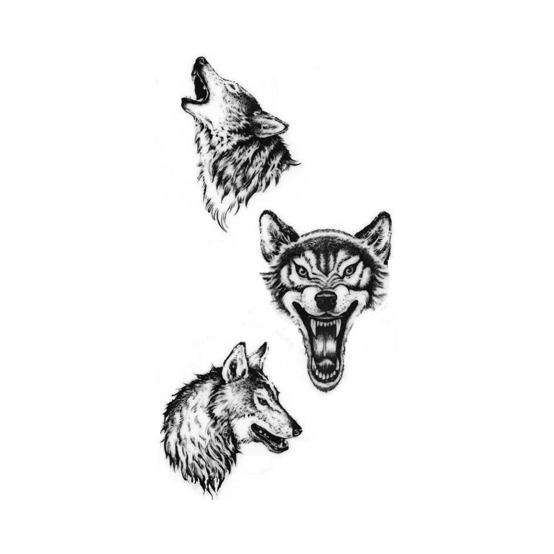 Wolf Temporary Fake Tattoo Bold Body Art Transfer Waterpoof Fancy Dress ...