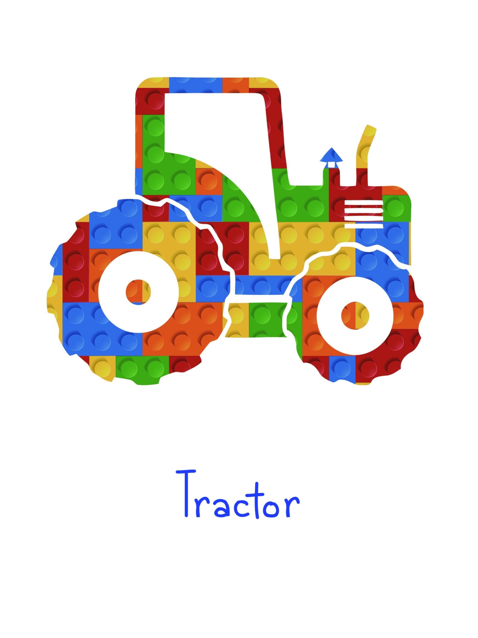 Printable Building Blocks Construction Theme Vehicle Nursery - Etsy