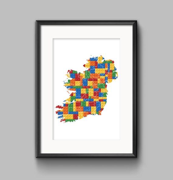 Printable Building Block Ireland Map Print Building Block - Etsy