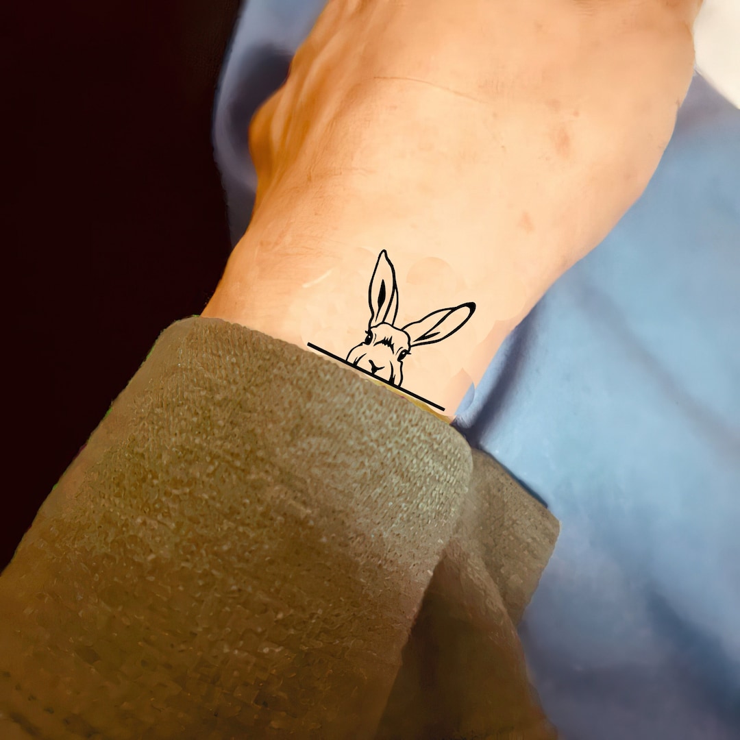 Rabbit Temporary Tattoo (set of 6) - Etsy