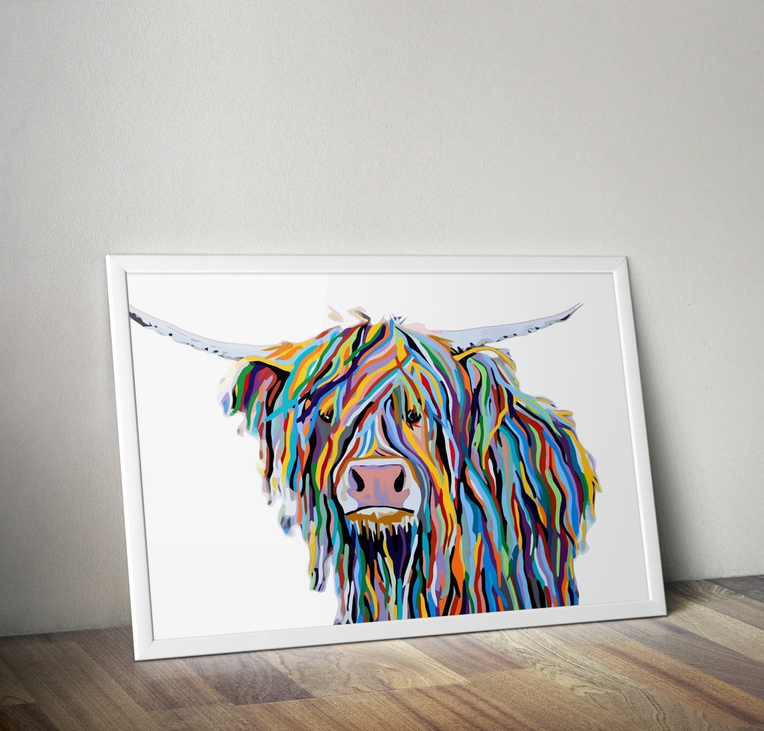 Highland Cow Printable Scottish Farm Animal Wall Art,highland Coo,color ...