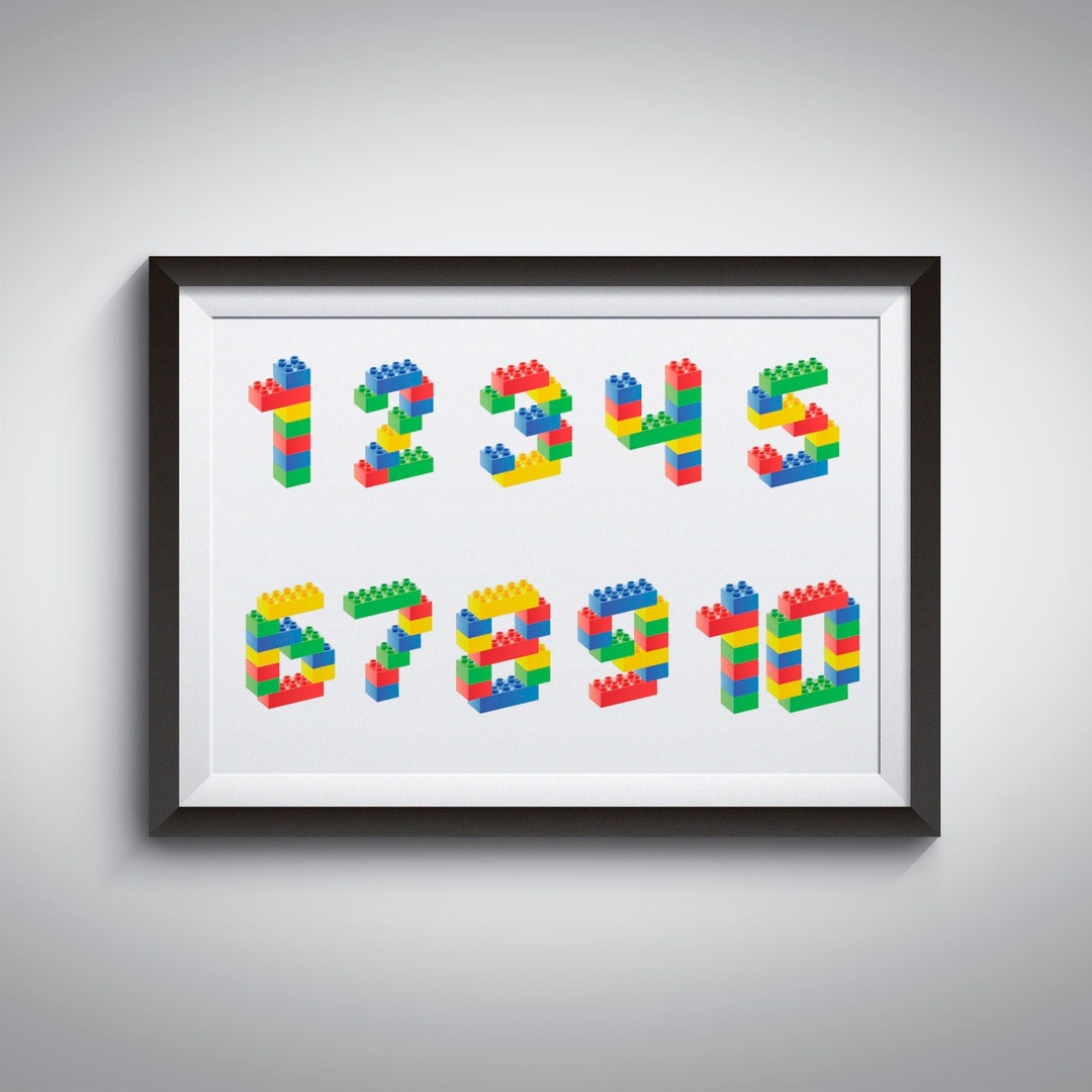 Printable Building Block 3D Number 123 Chart Print, Building Block ...