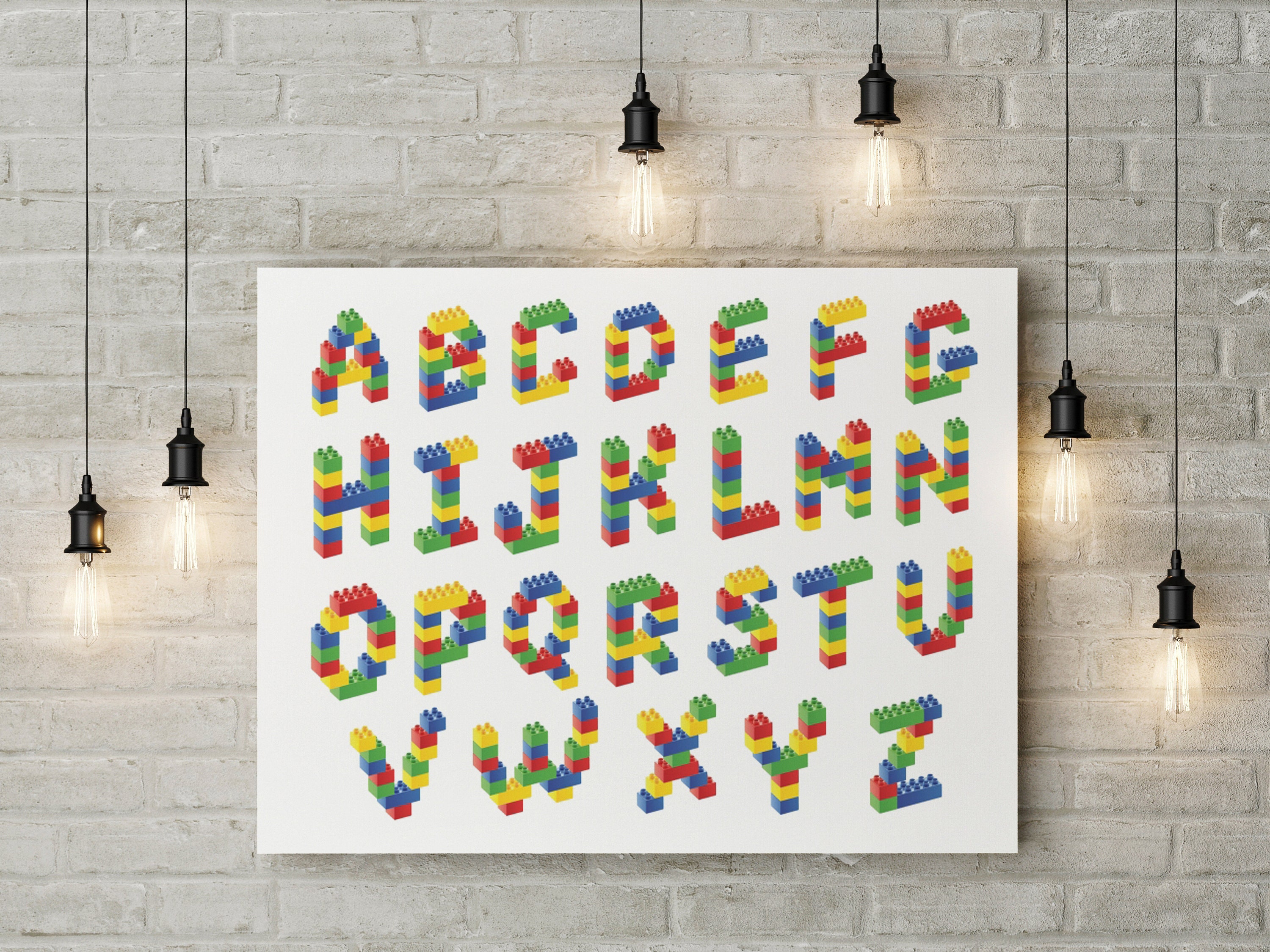 Printable Building Block 3D Alphabet Chart Print Building - Etsy
