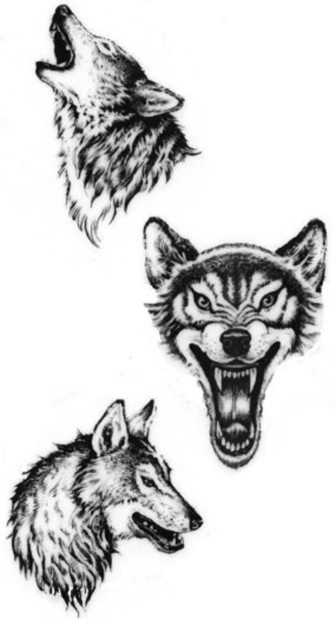 Wolf Temporary Fake Tattoo Bold Body Art Transfer Waterpoof Fancy Dress ...
