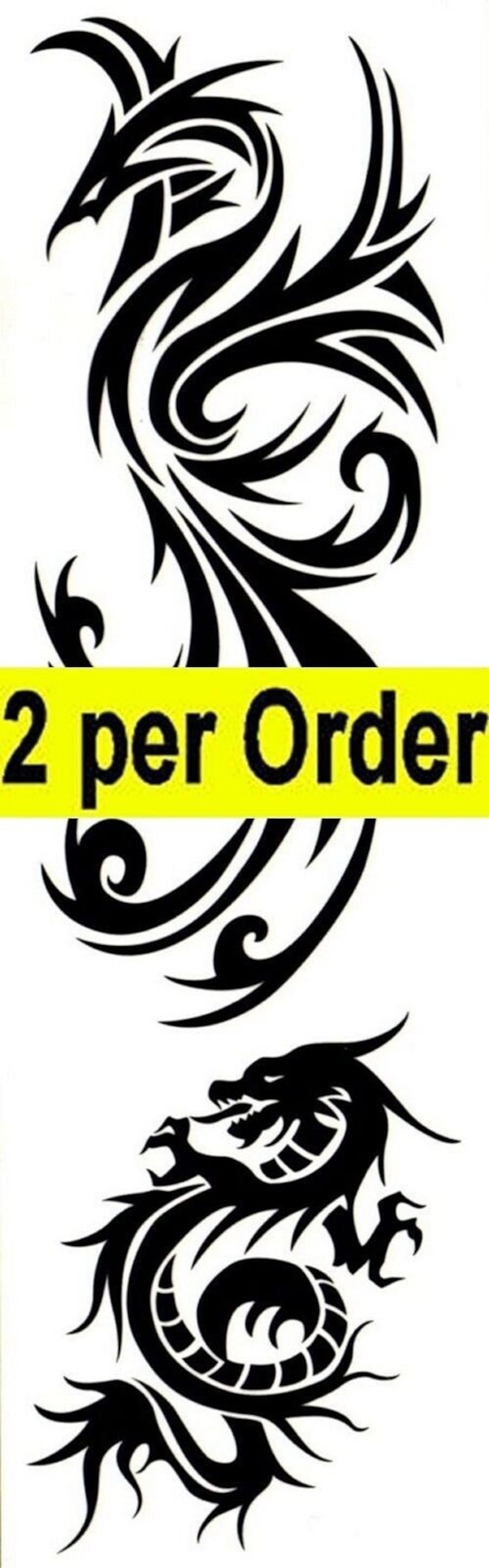 Pheonix & Dragon Temporary Fake Tattoo Bold Body Art Transfer - Etsy