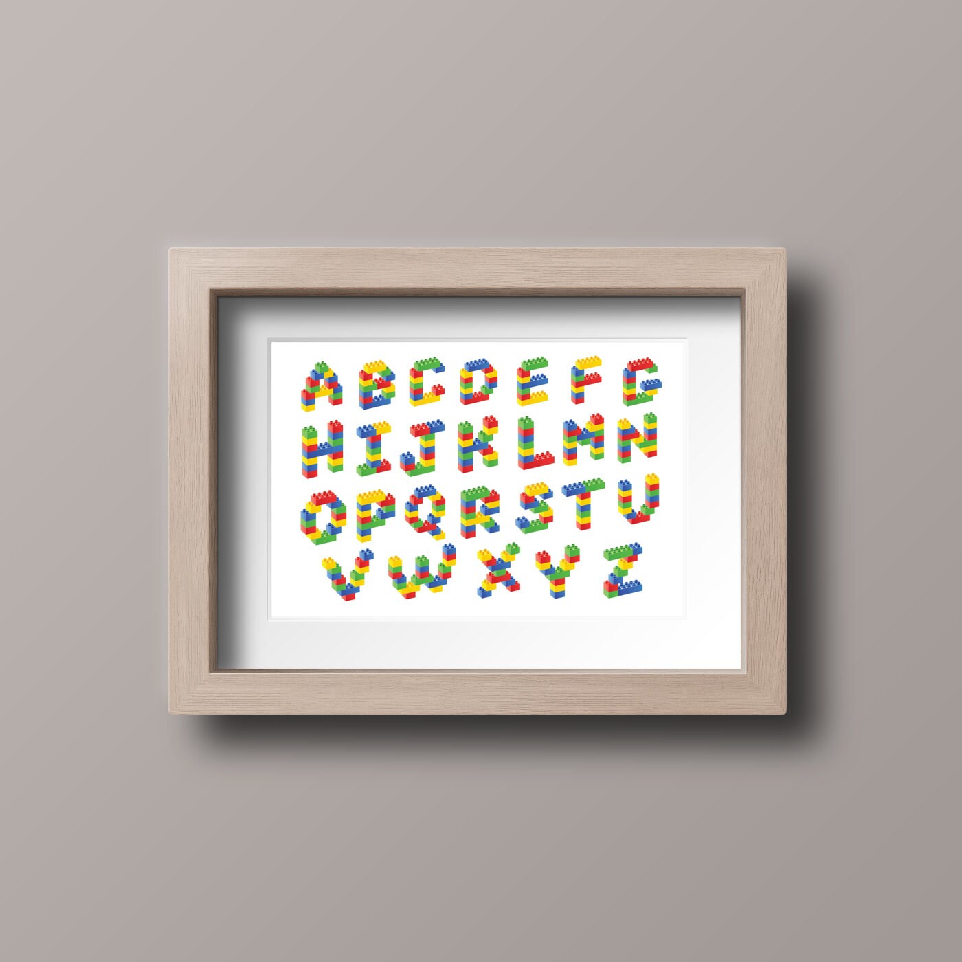 Printable Building Block 3D Alphabet Chart Print, Building Block Decor ...