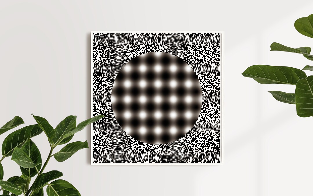 Printable Optical Illusion Poster,fuzzy Square ,geometric Print ...