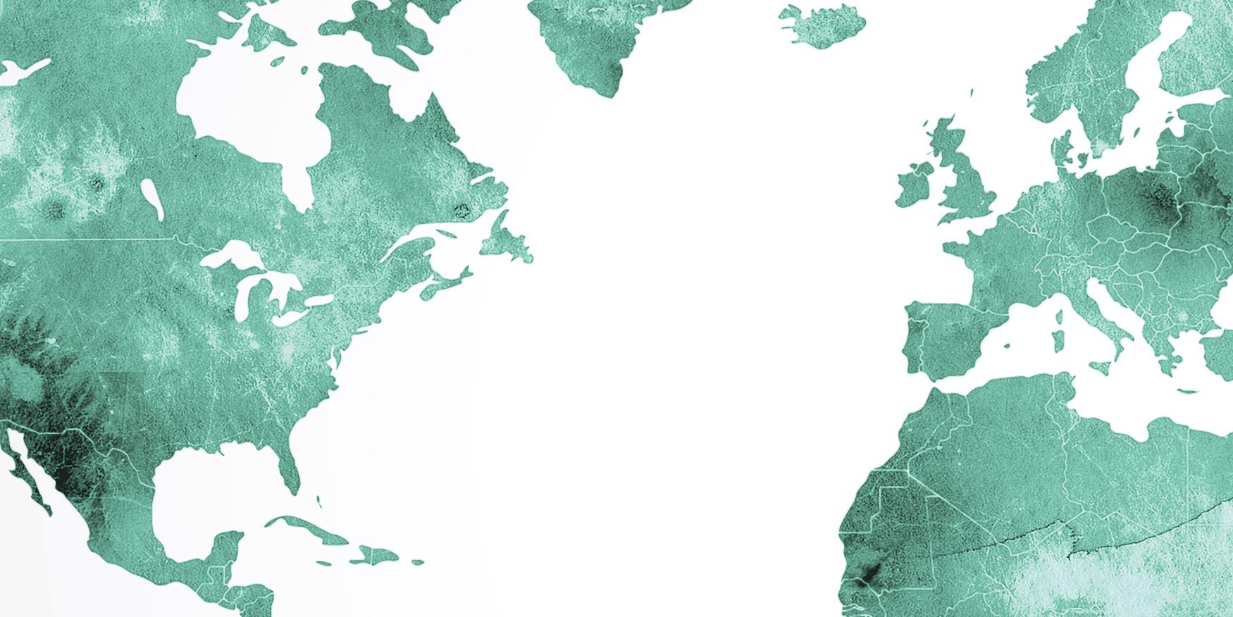 Printable Teal World Map Aquamarine Watercolour Map Print - Etsy