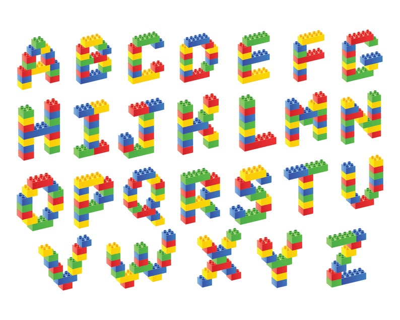 3D Building Blocks Alphabet PNG Font, Kids Alphabet Clip Art ...