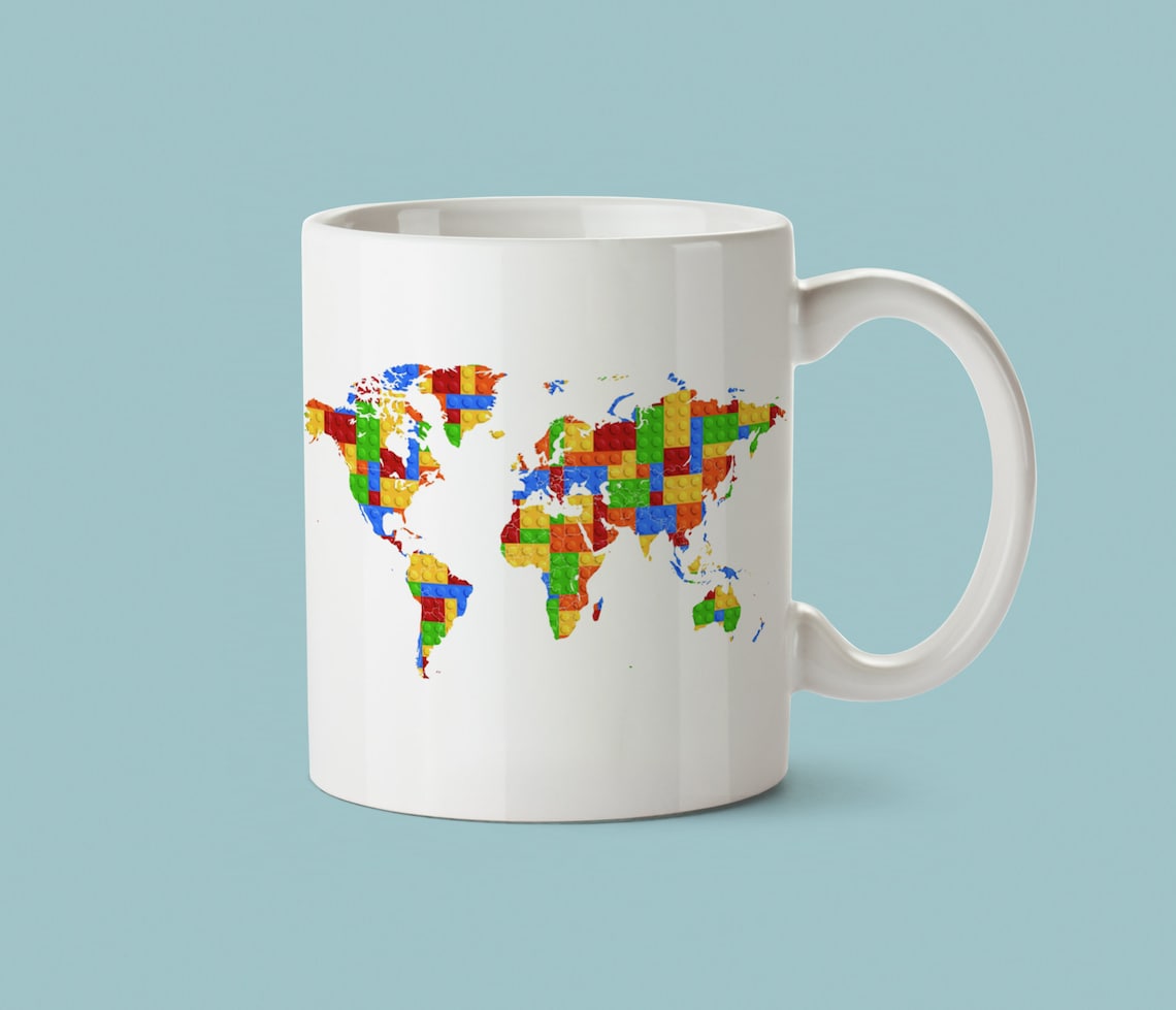 Printable Building Block World Map Print Building Block | Etsy