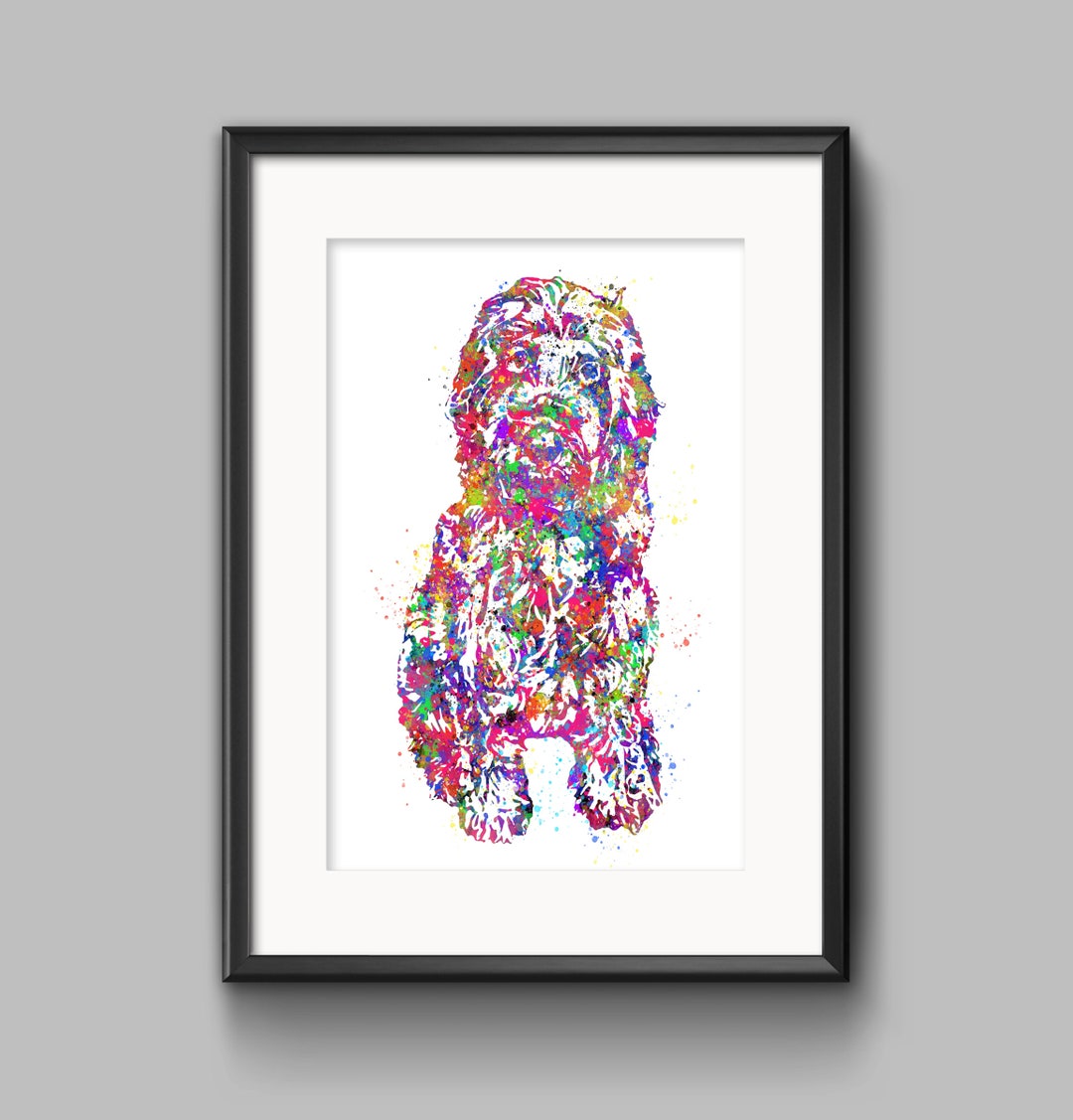 Printable Cockapoo Dog Wall Art Watercolor Print Dog Gift Pet Dog Love ...