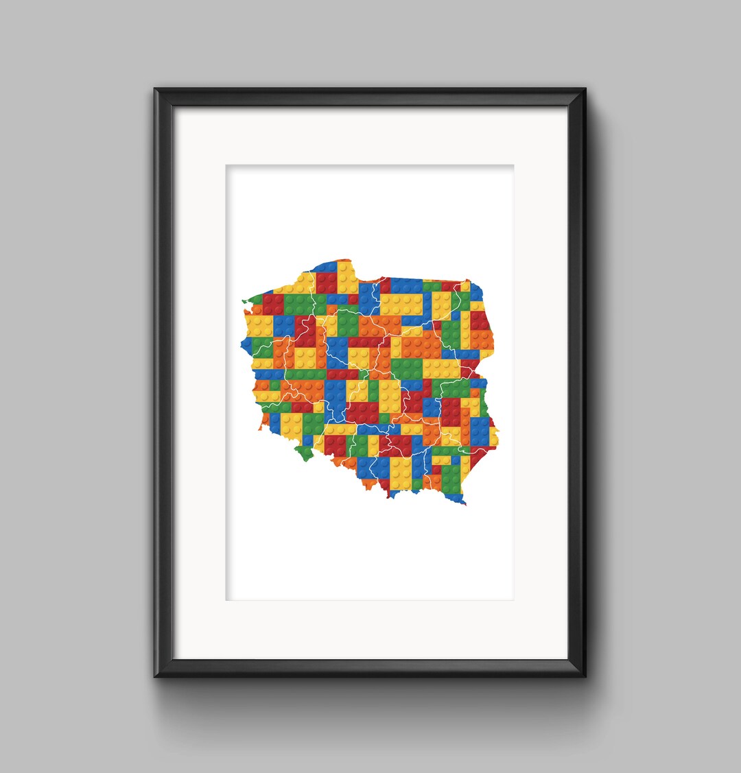 Printable Building Blocks Poland Map Print, Building Block Decor ...