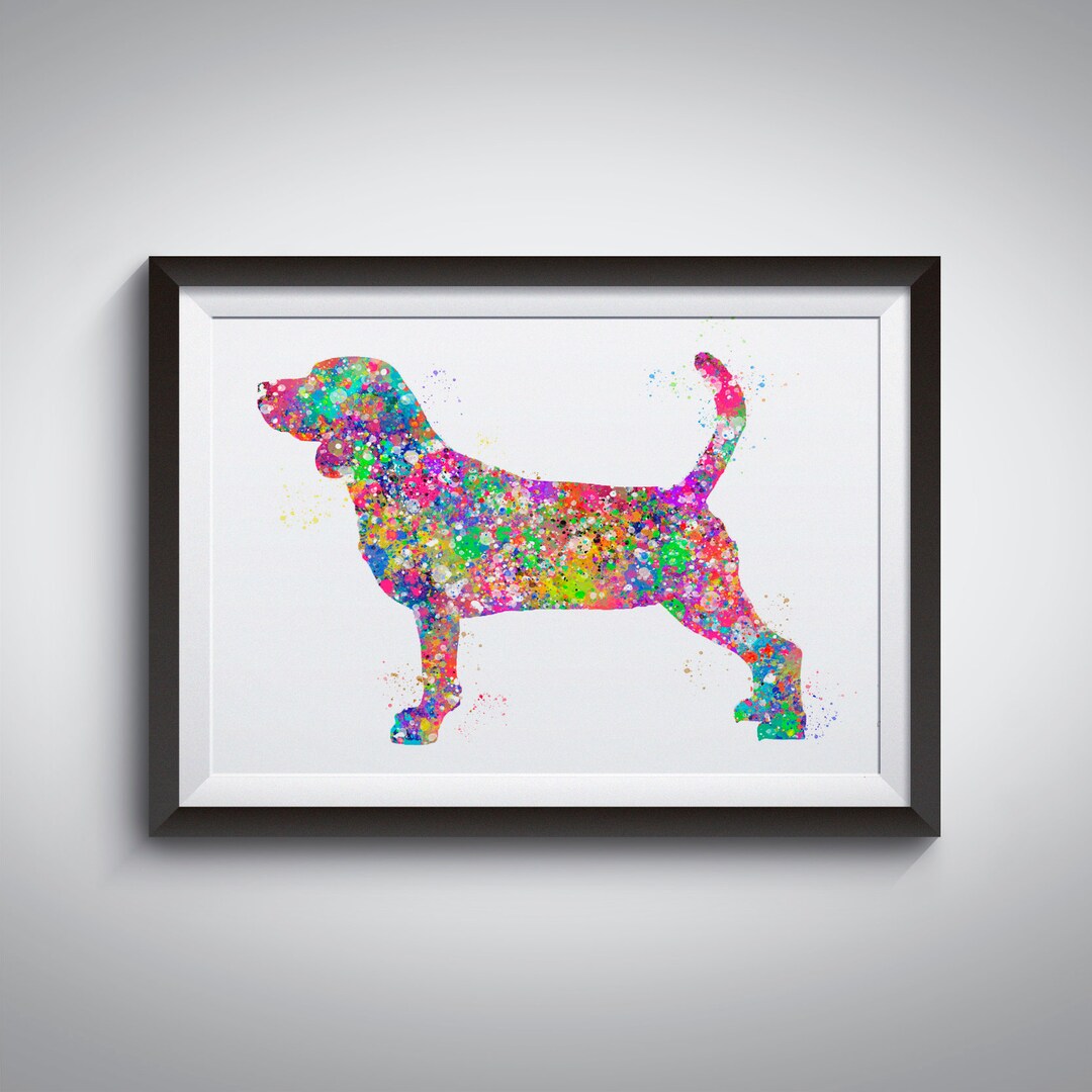 Printable Beagle Wall Art Watercolor Print Gift Pet Dog Love Puppy ...