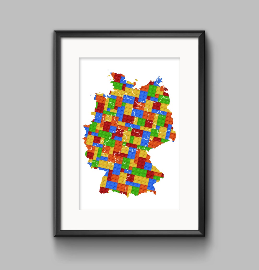 Printable Building Block Germany Map Print, Builing Block Decor ...