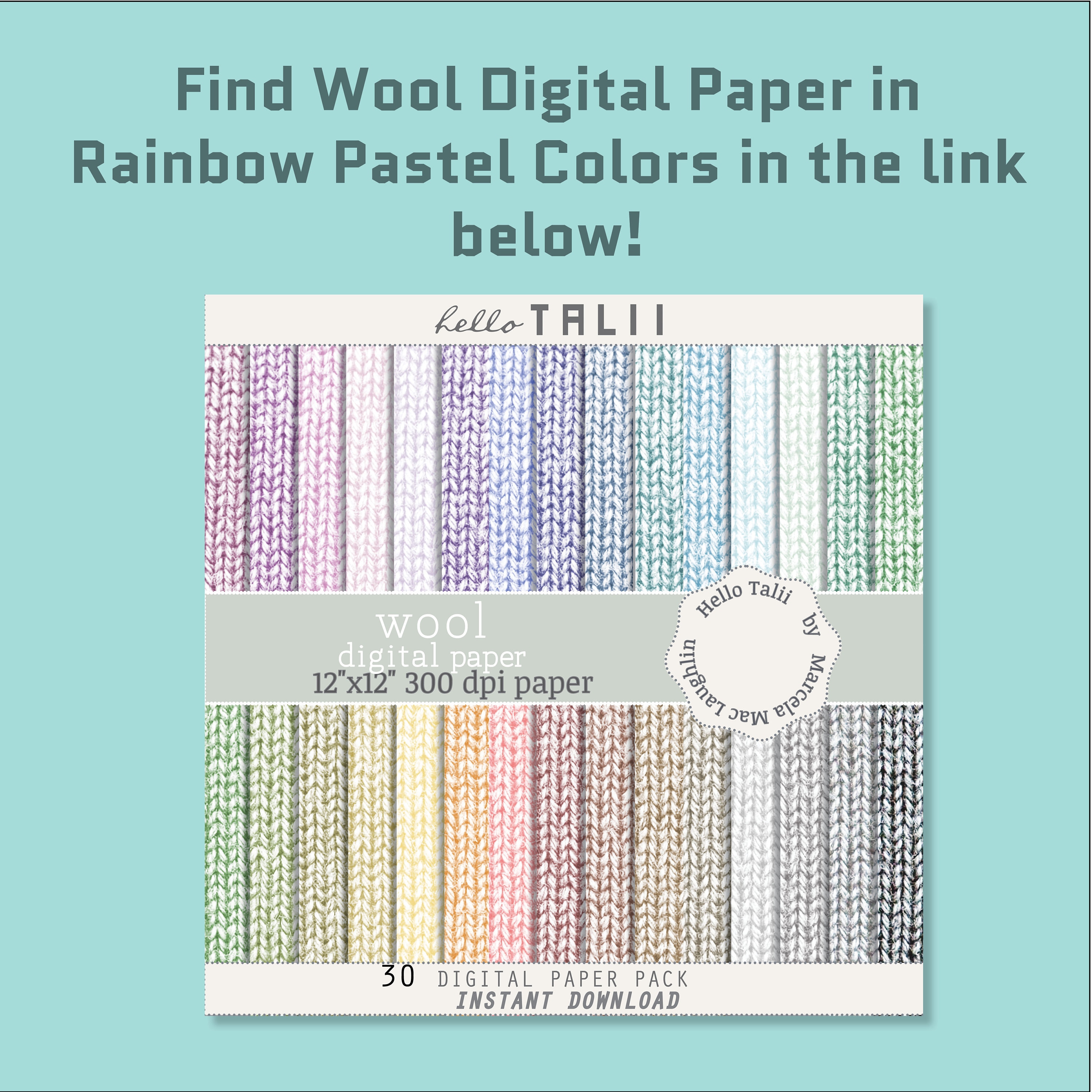 WOOL TEXTURES Digital Paper Ugly Sweater Day Winter Colors - Etsy