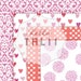 Valentine's Day Digital Paper SWEET HEARTS- Hearts Backgrounds Flowers ...