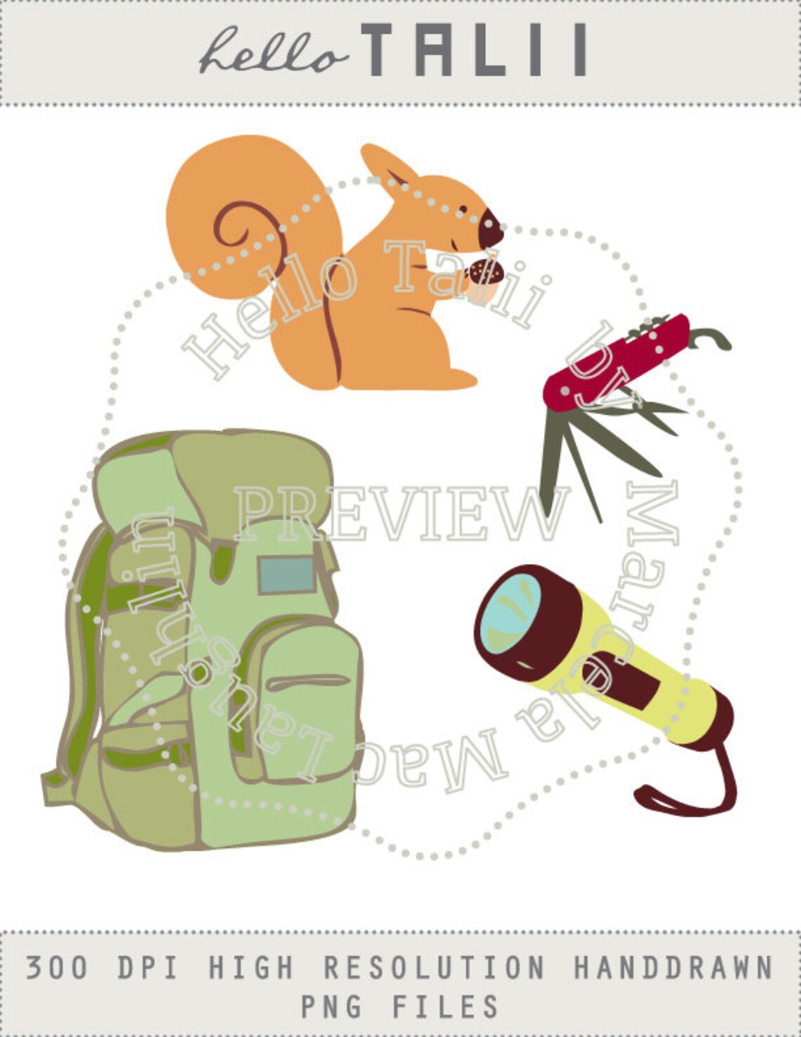 Camping CLIP ART- Happy Camper Clipart- 30 Hand Drawn Graphics Summer ...