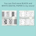 Black and White MINIMAL Digital Paper + Clipart Overlays- Minimalist ...