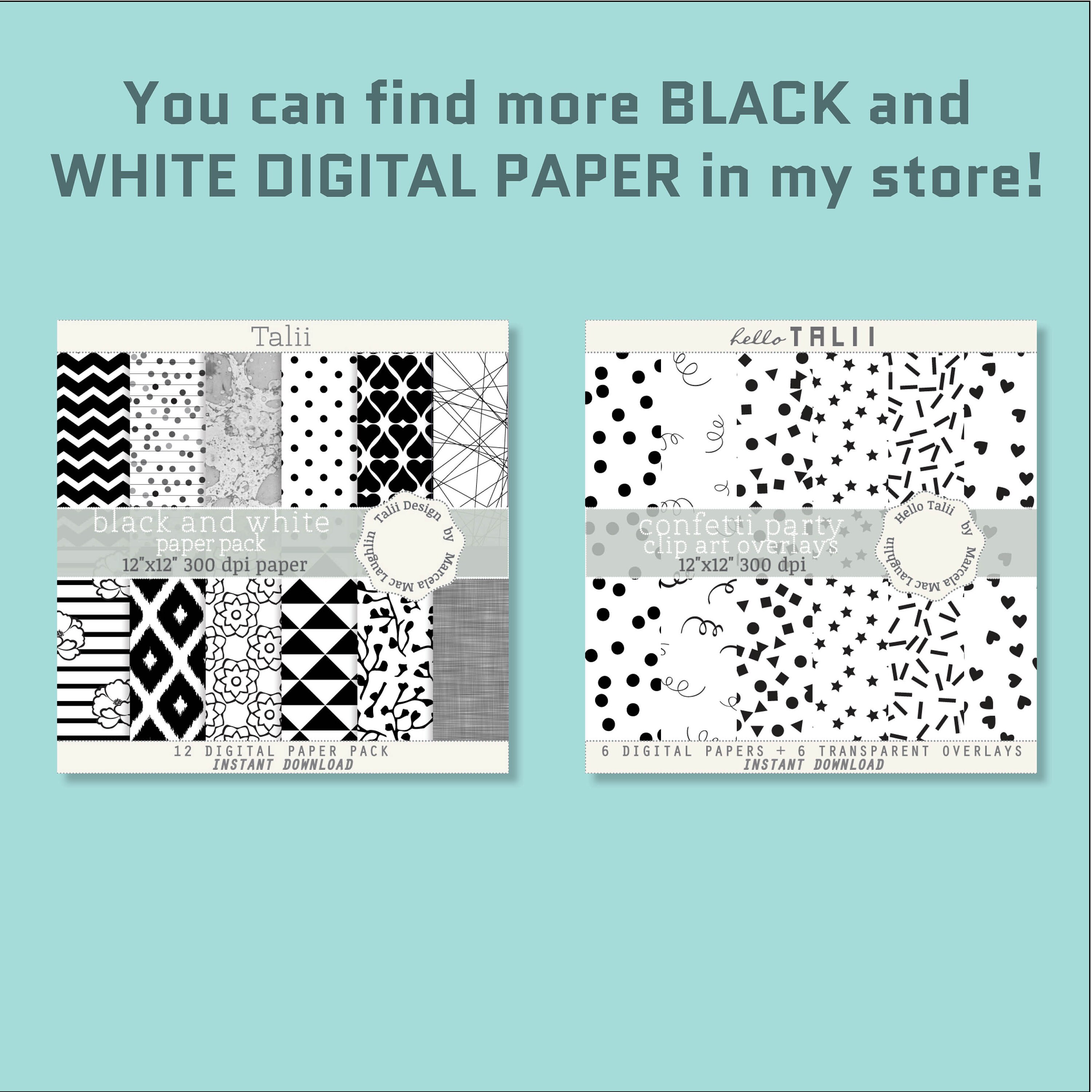 MINIMAL Black and White Digital Paper Clipart Overlays | Etsy