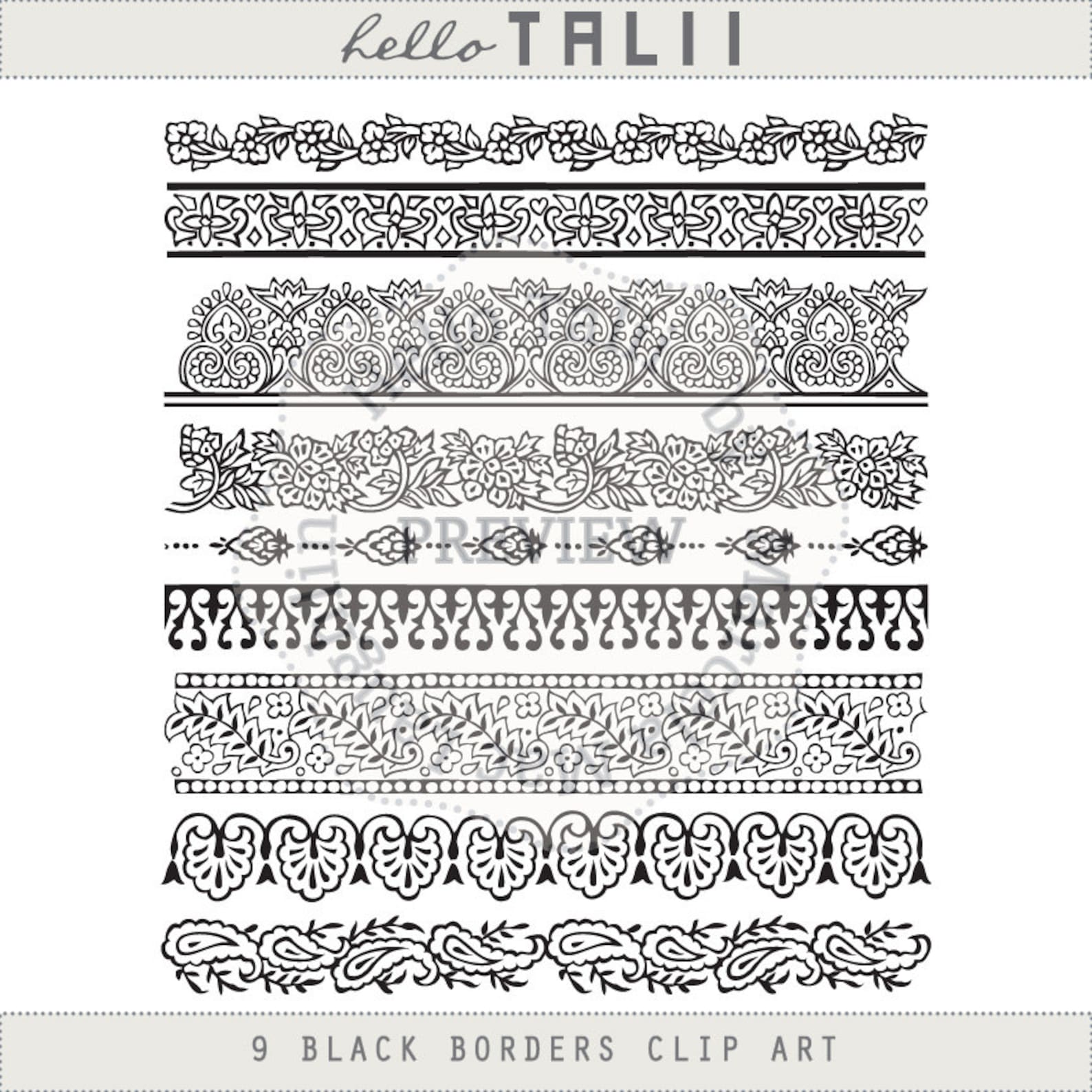 Borders Clip Art Photoshop Brushes INDIAN STYLE DIGITAL - Etsy