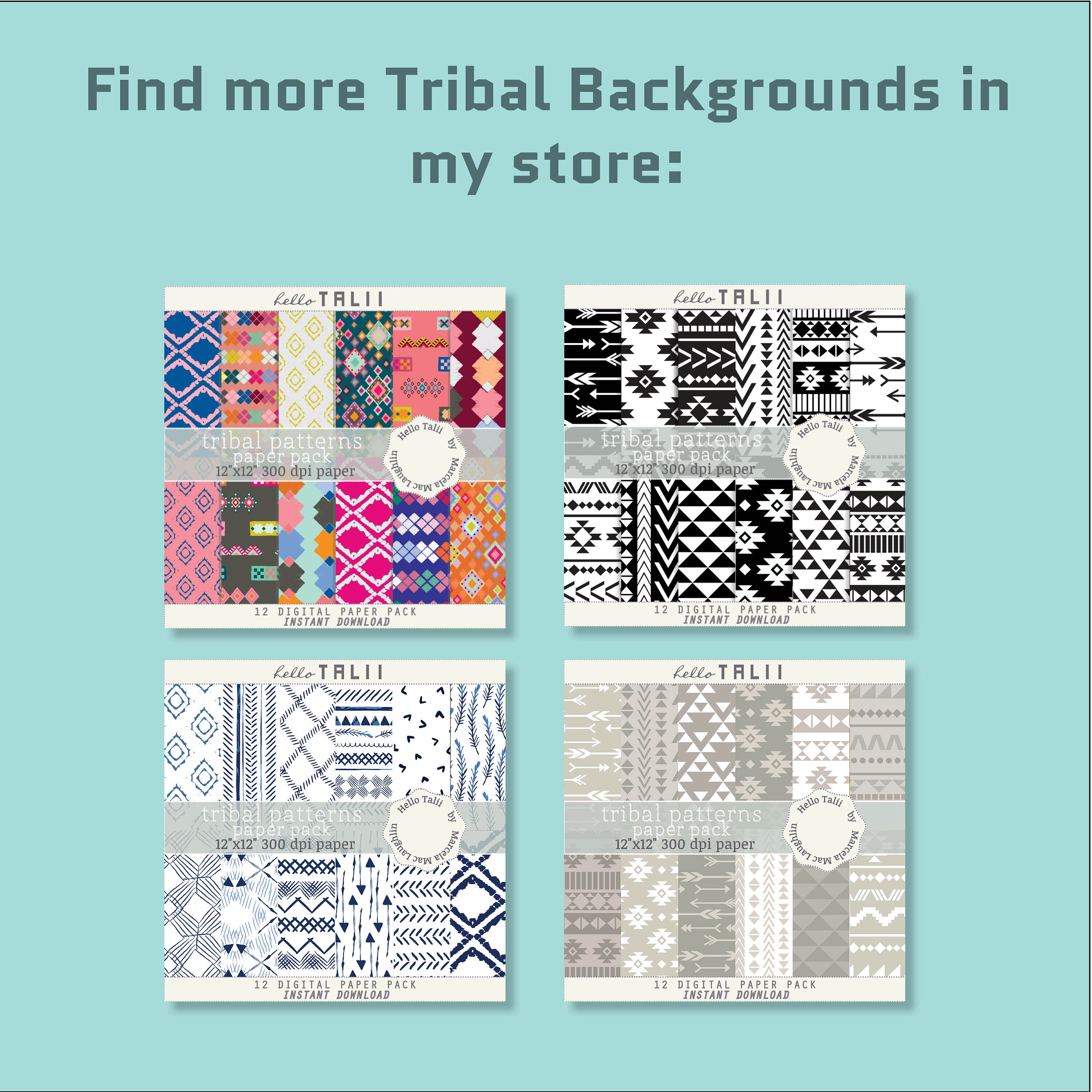 MOANA Digital Paper Moana Birthday Decor Tribal Tatoos - Etsy