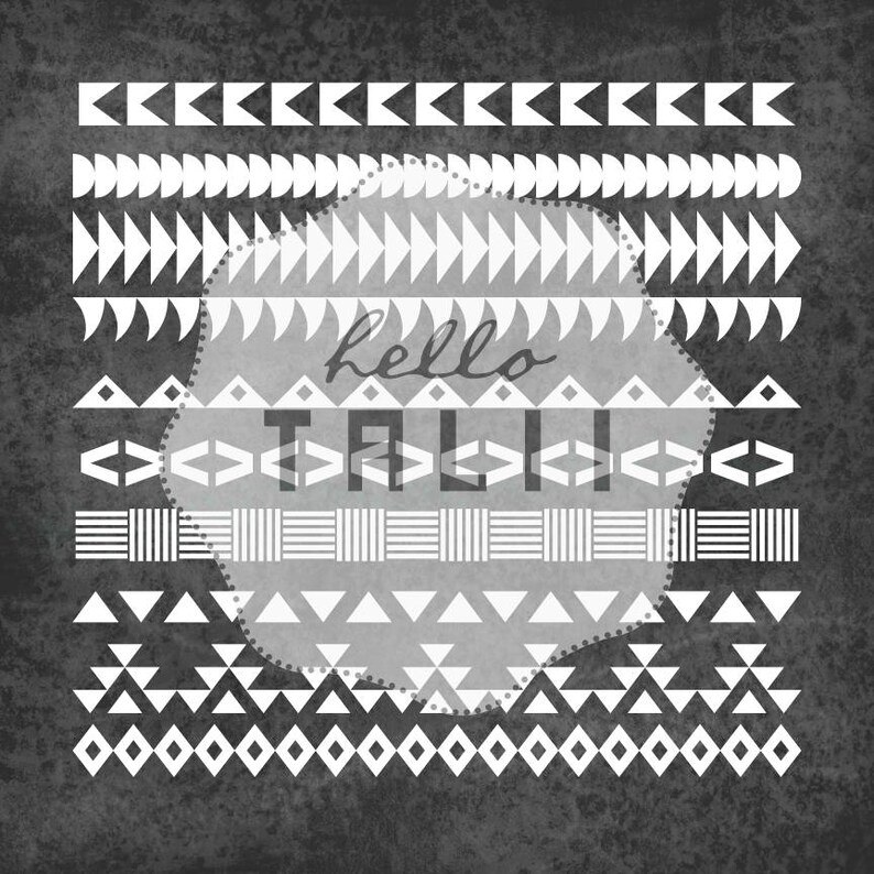 60 AZTEC BORDERS Clip Art 60 Tribal Digital Borders in White - Etsy