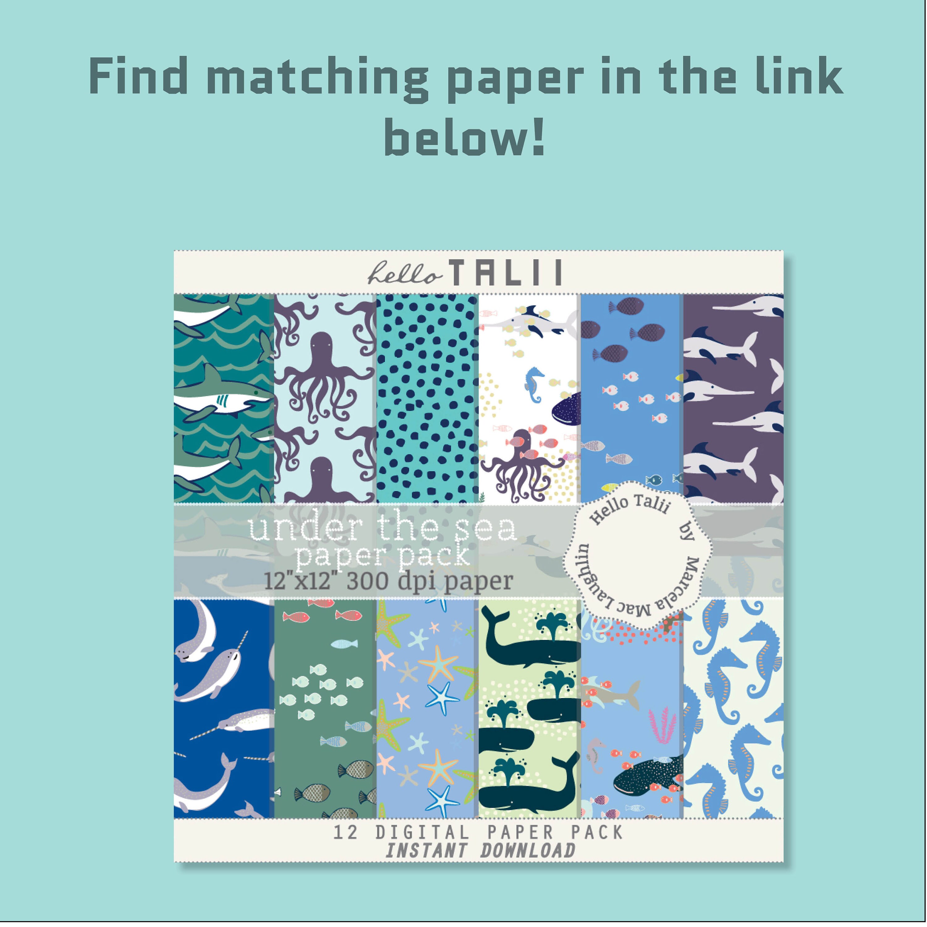 OCEAN CLIPART Sea Life Digital Clipart Shark Whale Narwhal | Etsy