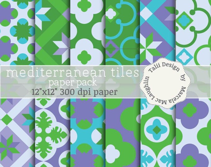 WHITE and BLUE Watercolor TRIBAL Digital Paper Blue Aztec - Etsy