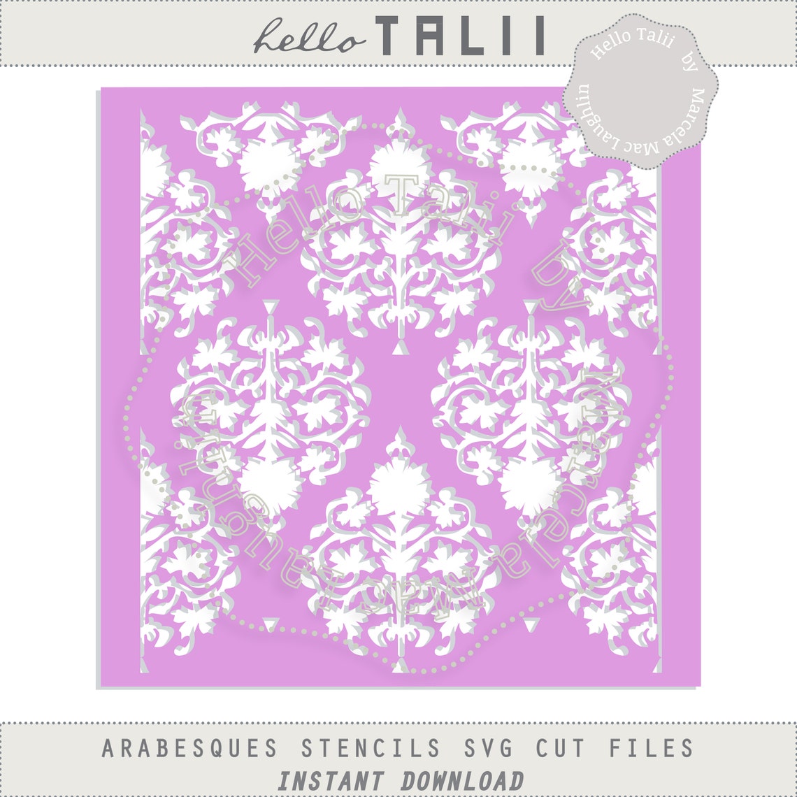 ARABESQUES Stencil DIGITAL SVG Cutting File- Flourish Overlay Damask ...