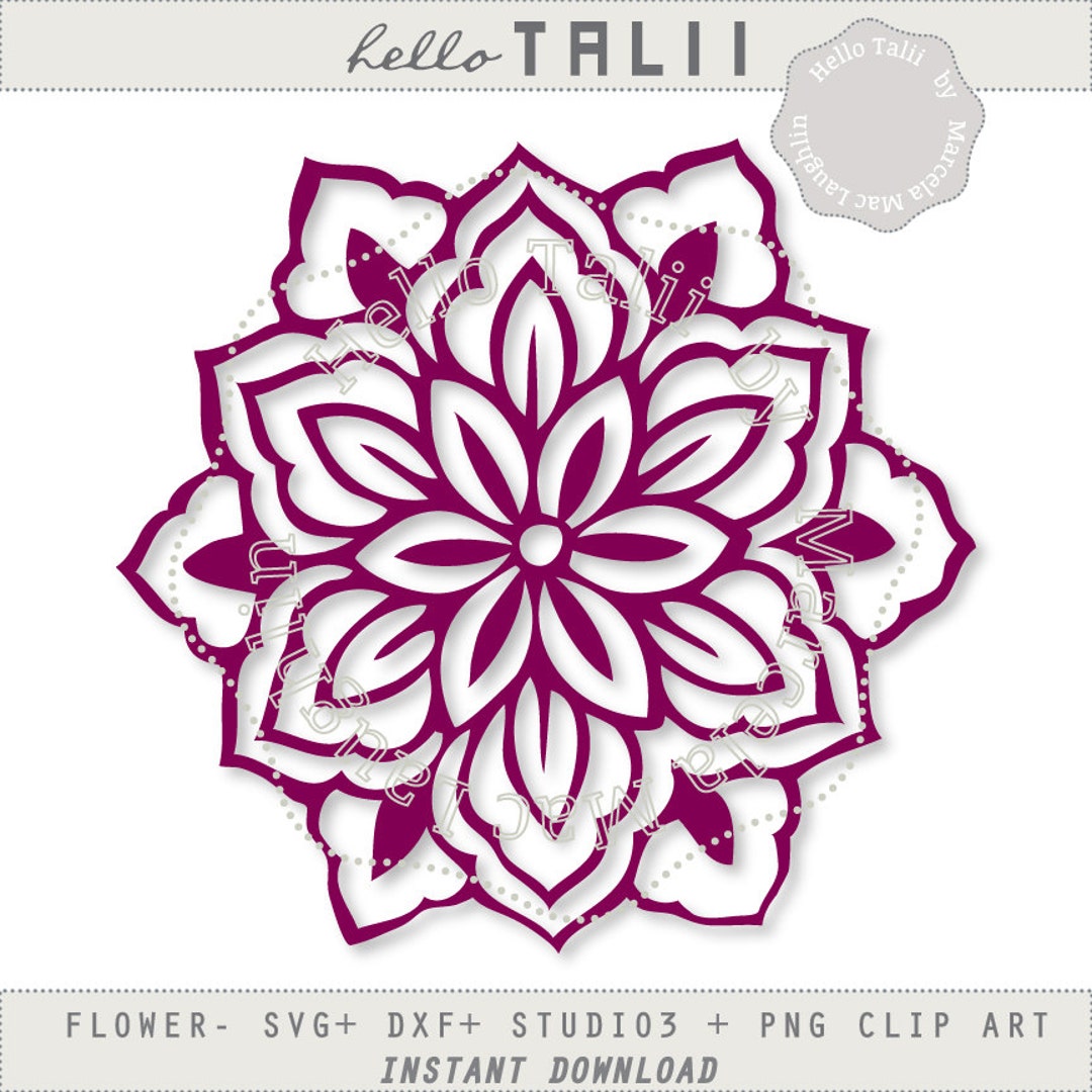 FLOWER SVG Cut File- Tropical Flower Embellishment Hand Drawn Floral ...