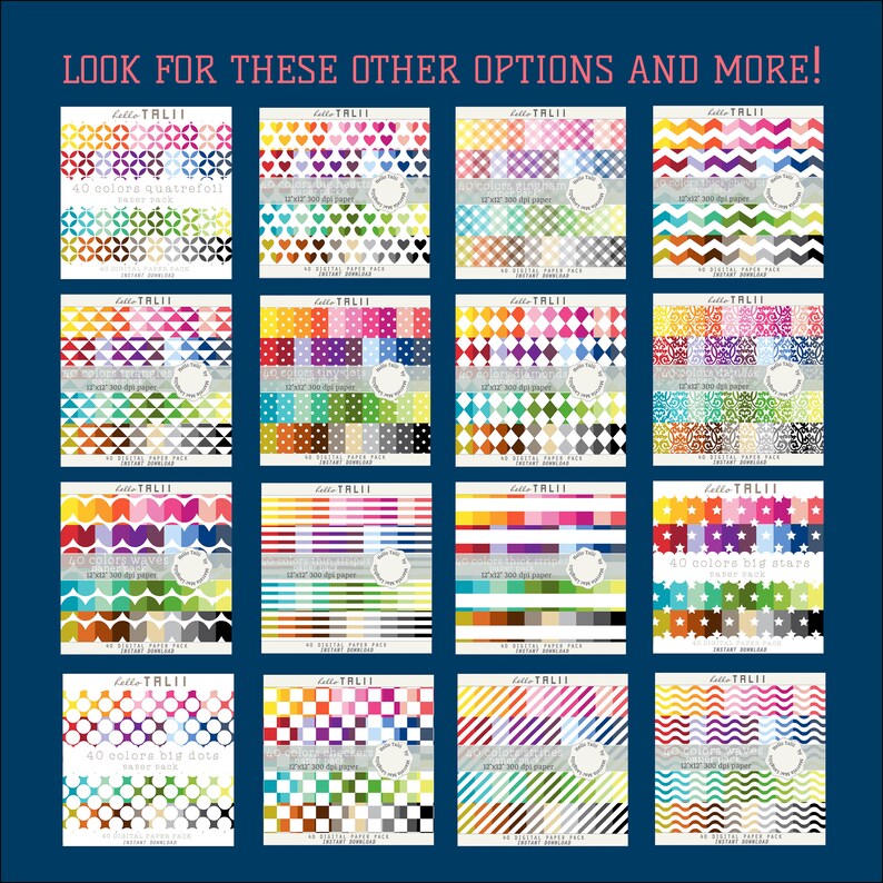 Rainbow QUATREFOIL Digital Paper Retro Pop Trellis | Etsy