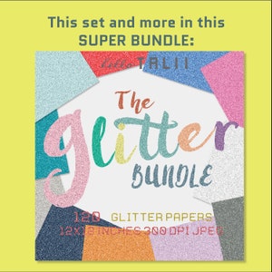 GOLD + SILVER GLITTER Digital Paper- 20 Digital Metallic Glitter ...