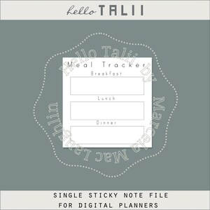 MEAL Tracker STICKY NOTES Printable + Template- 3 X 3" Square Collage ...
