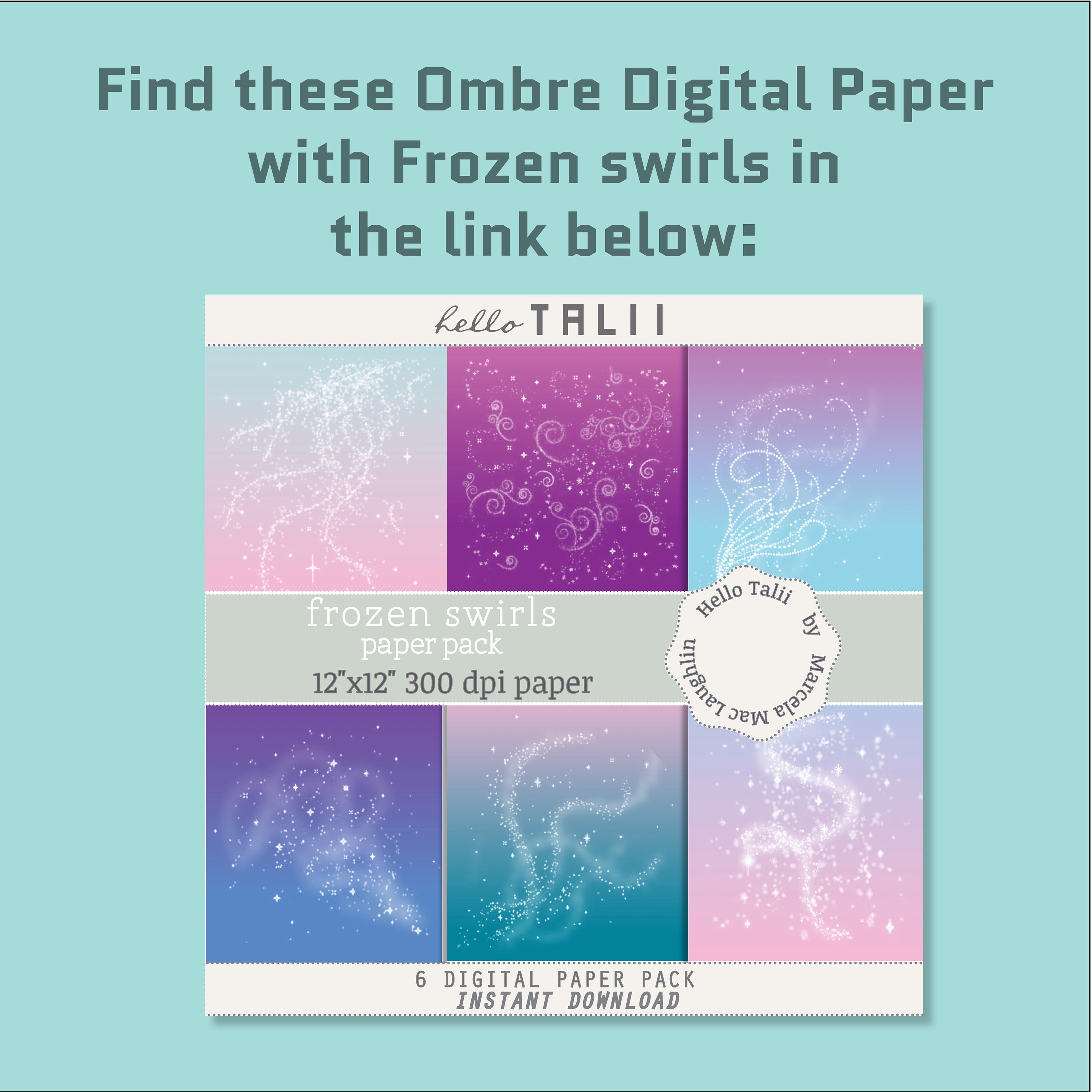 PASTEL OMBRE Digital Paper Pink Purple and Teal Ombre | Etsy