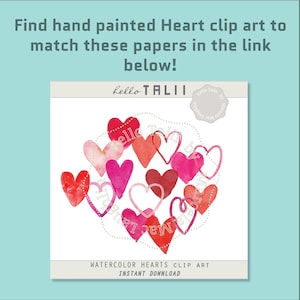 Valentines DAY Digital Paper- Valentine's Day DOODLES Backgrounds Red ...