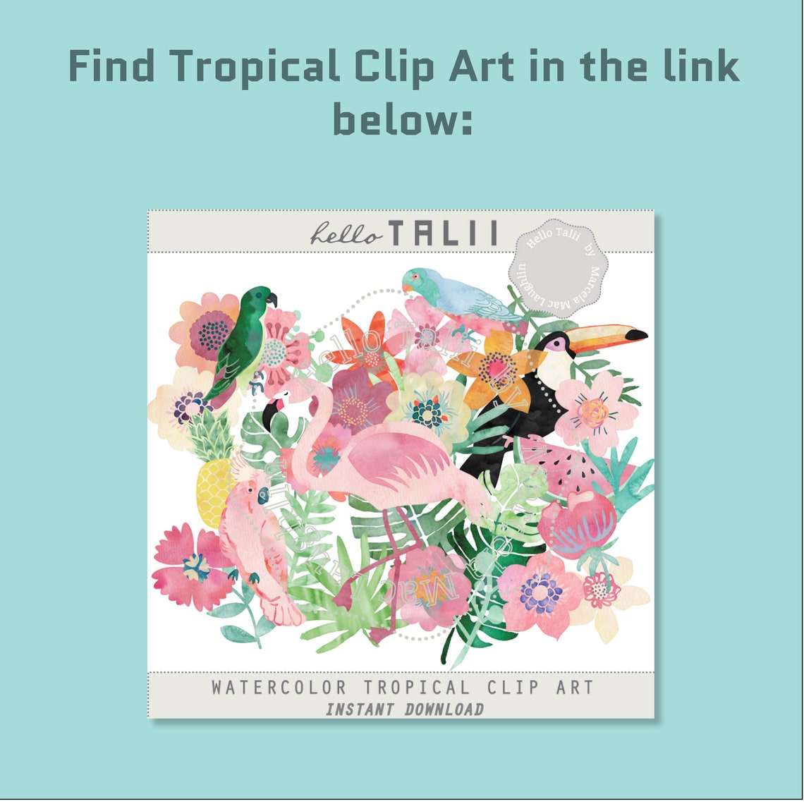 TROPICAL WATERCOLOR Digital Paper Summer Tropical Jungle | Etsy