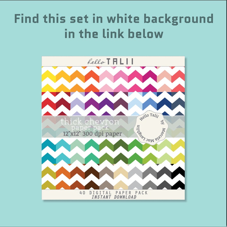Big CHEVRON Digital Paper Rainbow Pastel Colors Thick Chevron - Etsy