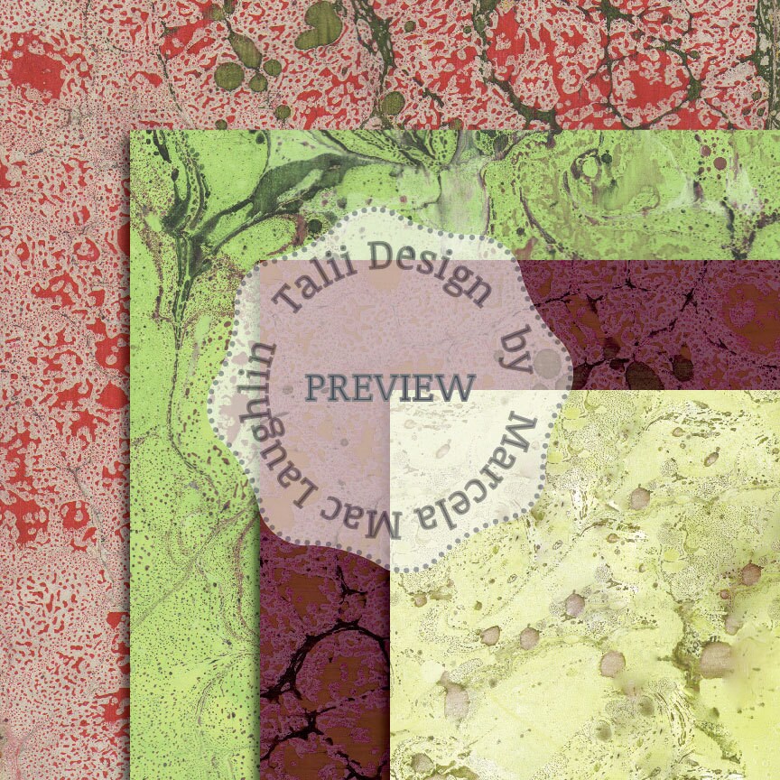 Red Marble DIGITAL PAPER Handmade Fine Marbled Paper Holiday - Etsy