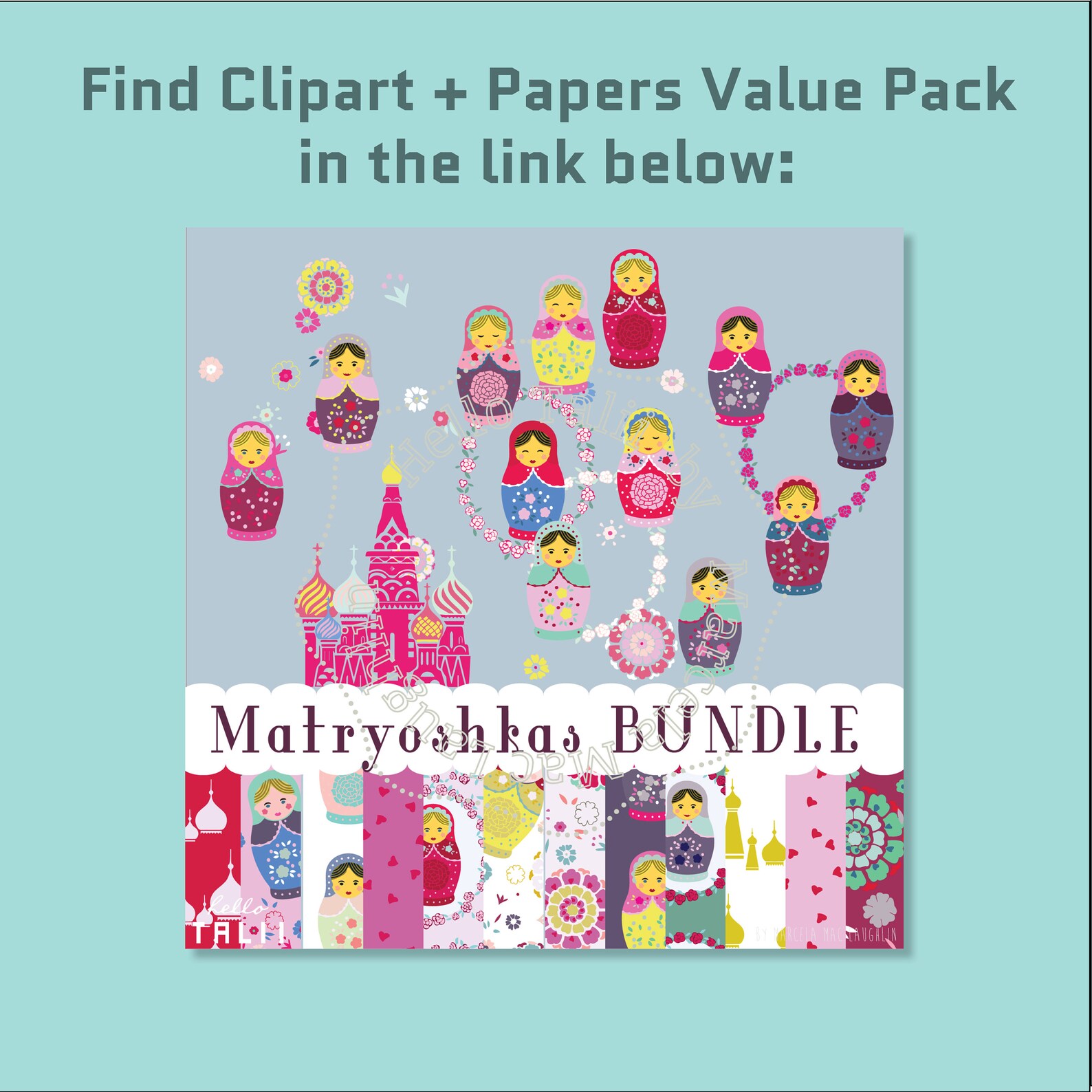 MATRYOSHKA CLIPART Russian Nesting Dolls Digital 36 Clip Art | Etsy