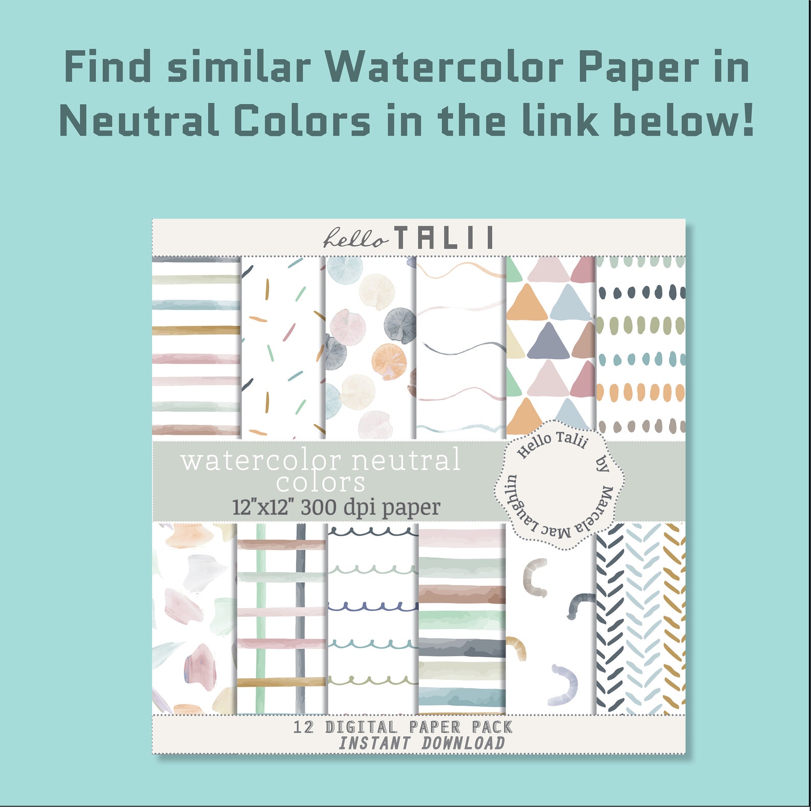 WATERCOLOR RAINBOW Digital Paper Pastel Rainbow Watercolor | Etsy