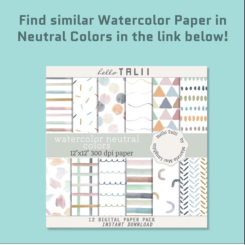 WATERCOLOR RAINBOW Digital Paper Pastel Rainbow Watercolor | Etsy