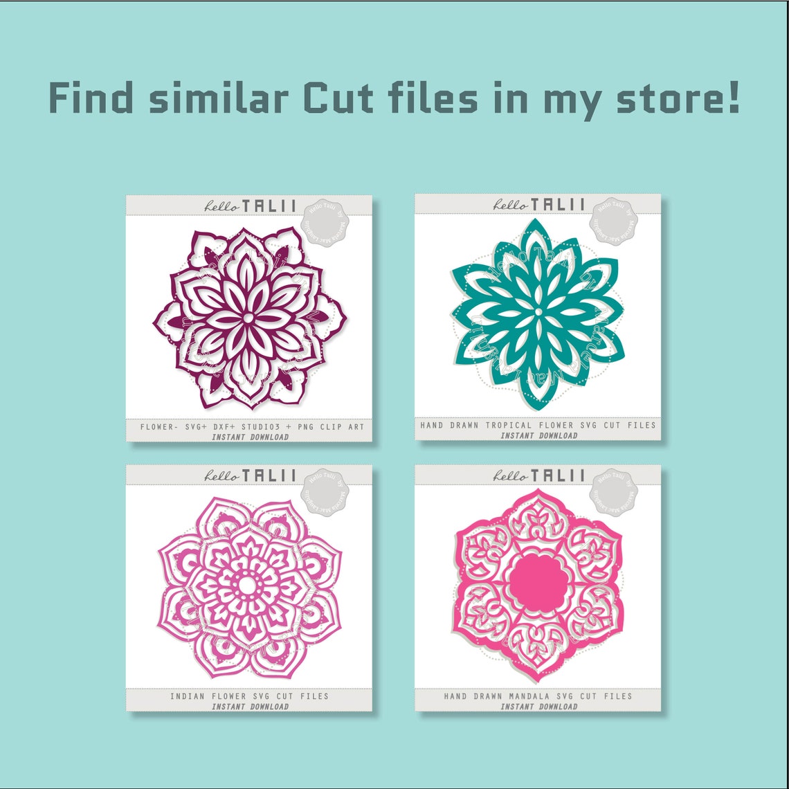 Round MANDALA SVG Cut File + Png Clipart + Dxf + Studio3 for Cricut ...