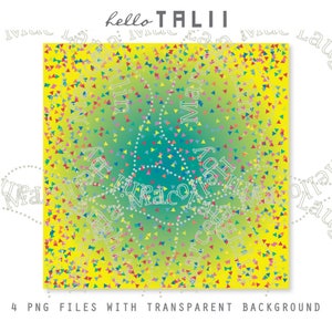 Confetti Digital Papers + Clip Art Overlays- JPG Rainbow Confetti ...