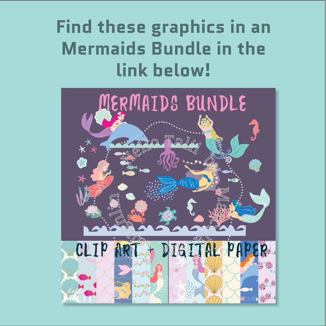 MERMAID Digital Paper Little Mermaid Party Backgrounds Pink - Etsy