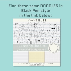 Chalkboard Back to SCHOOL Doodles Clip Art- 101 Science and Math WHITE ...