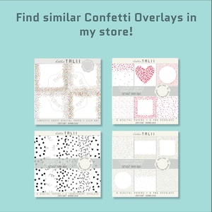 Watercolor DOTS Clipart Overlays- 6 Transparent Confetti Polka Dots ...