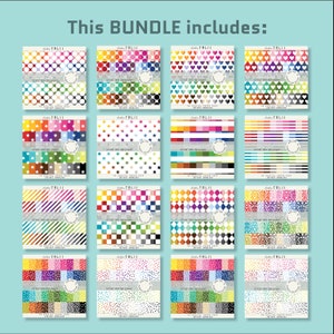 Big BASICS RAINBOW BUNDLE 1300 Rainbow Colors Digital Paper 33 Basic ...