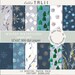 WINTER WATERCOLOR Digital Paper- Snowflakes Woods Falling Leaves Blue ...
