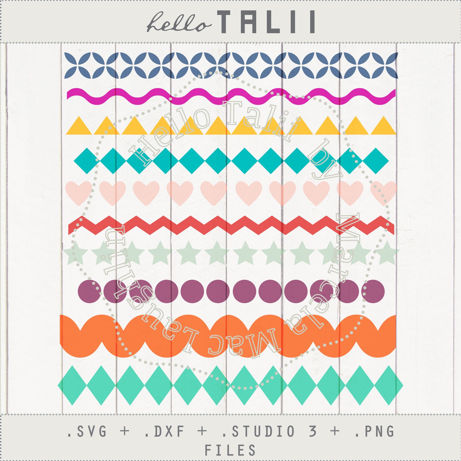 STENCIL BORDERS SVG Die Cut Files- 10 Basic Geometric Borders Templates ...