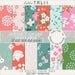 CORAL and WHITE Flowers DIGITAL Paper- Coral Pink Mint Floral Patterns ...